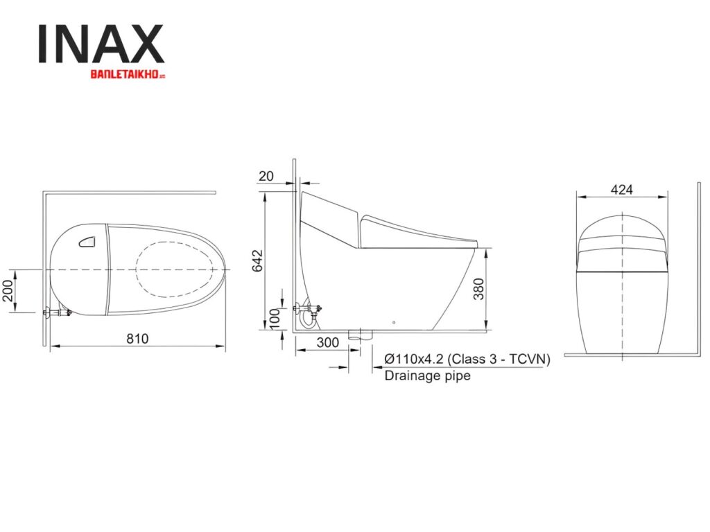 Kích thước bồn cầu inax tất tần tật của Thiết Bị Vệ Sinh INAX