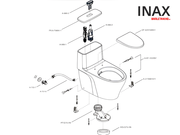 Bồn Cầu INAX AC-989VN (AC989VN) 1 Khối Aqua Ceramic