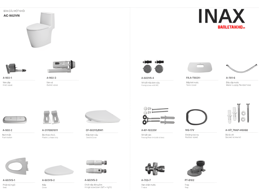 AC 902VN là Bồn cầu INAX 1 khối giá hơn 6tr 2025